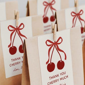 Cherry Favor Tag Template | Editable Cherry on Top Birthday Gift Tag ...
