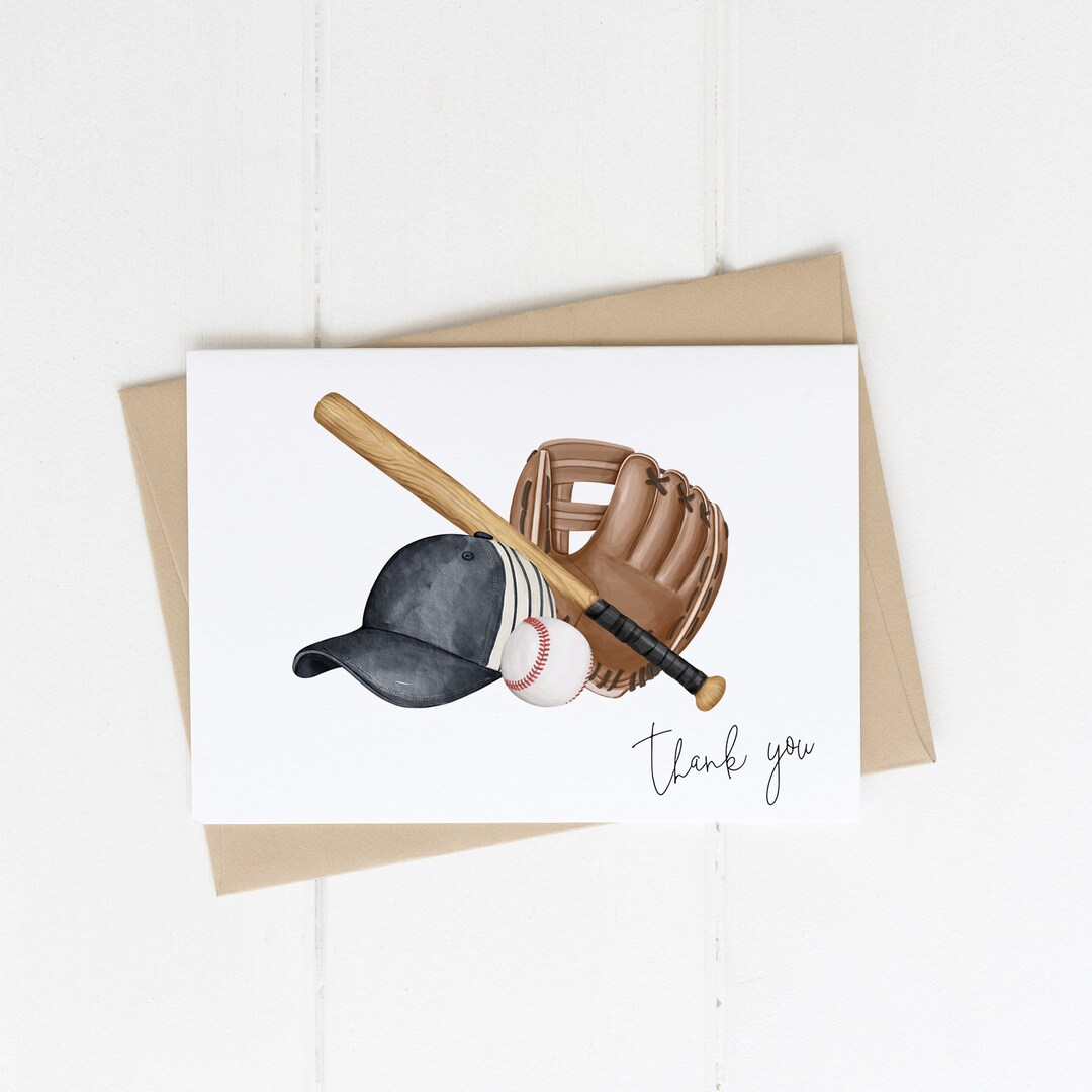 Baseball Thank You Card Template | All Star Rookie Year Birthday Party ...