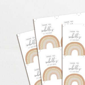 Muted Rainbow Thank You Favor Tag Boho Rainbow 1st Bday - Etsy