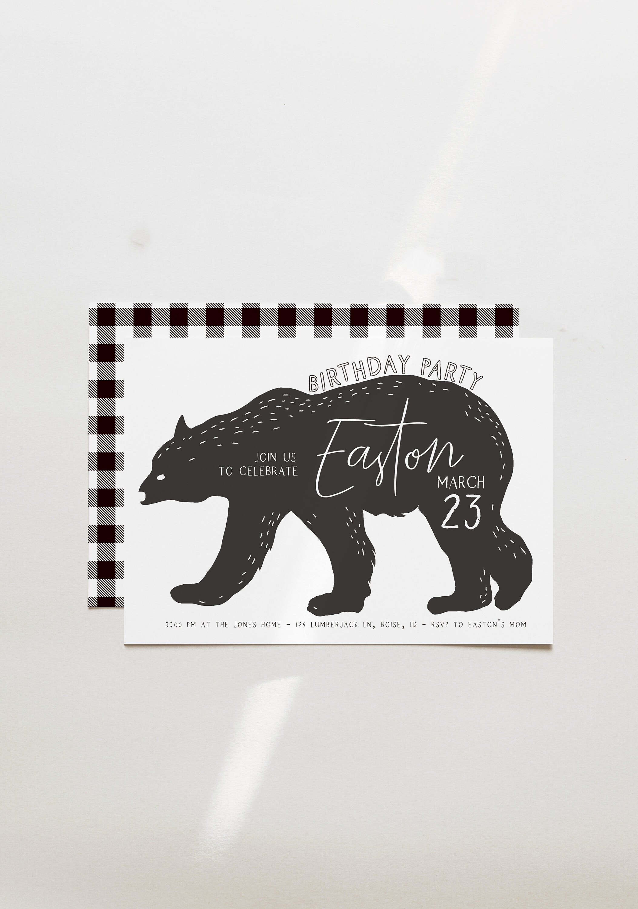 Editable Bear Birthday Invitation Template Rustic Our Little - Etsy