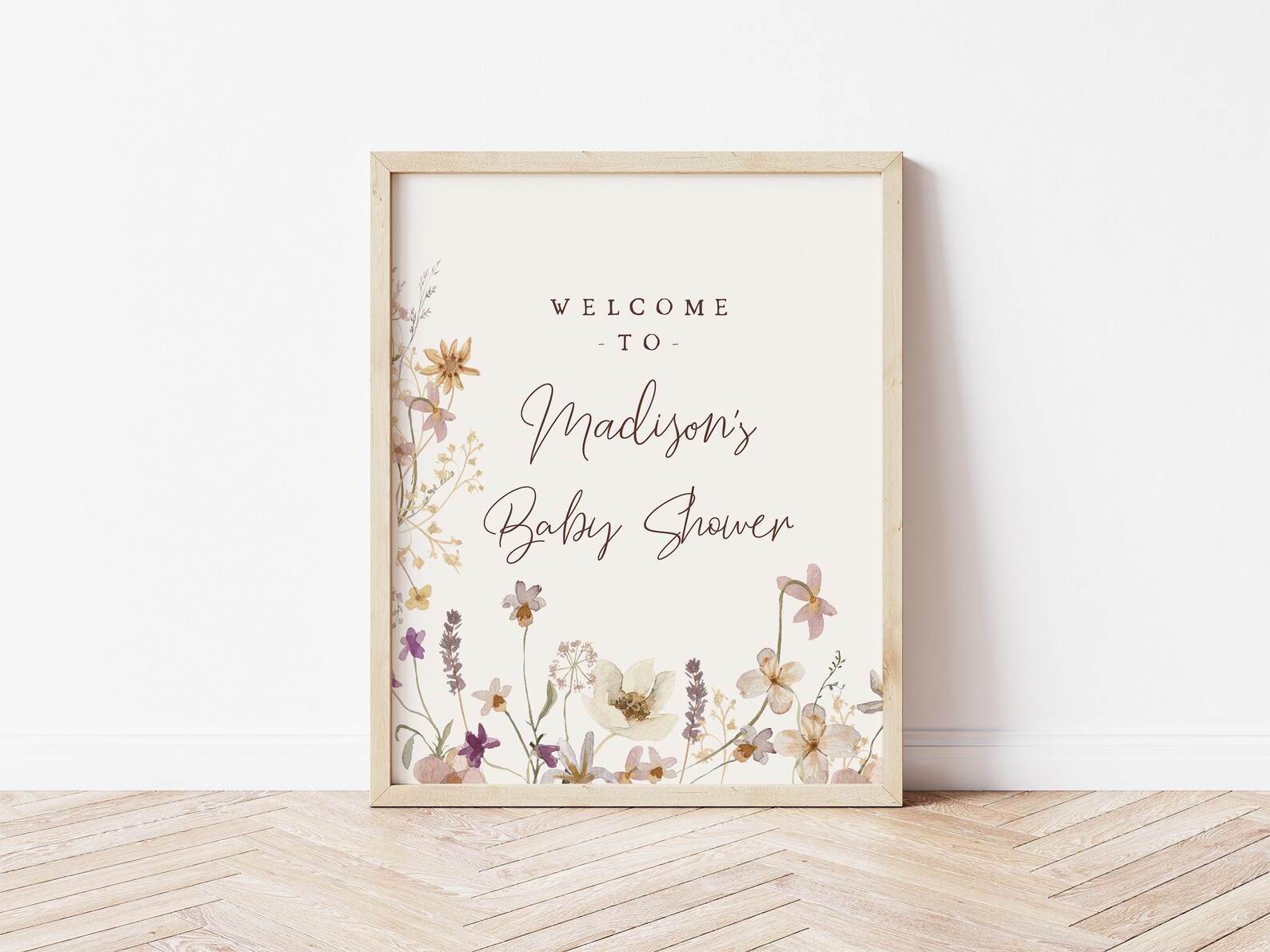 Wildflower Welcome Sign Template Editable Wildflower Baby - Etsy