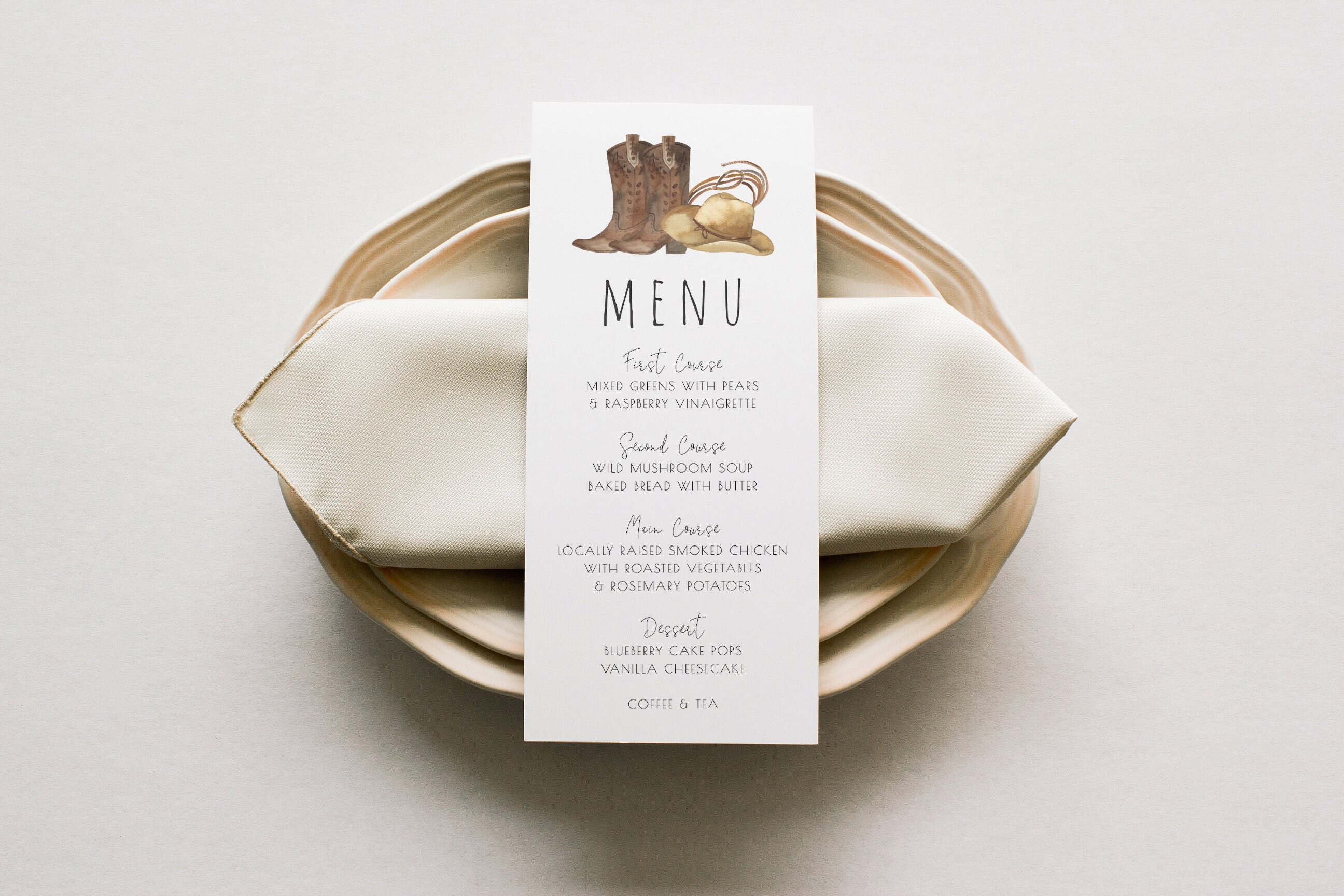 Rodeo Menu Template Editable Cowboy Western Baby Shower Menu - Etsy