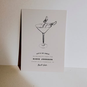 Let's Go Girls Bachelorette Party Invitation | Editable Martini Cowgirl ...