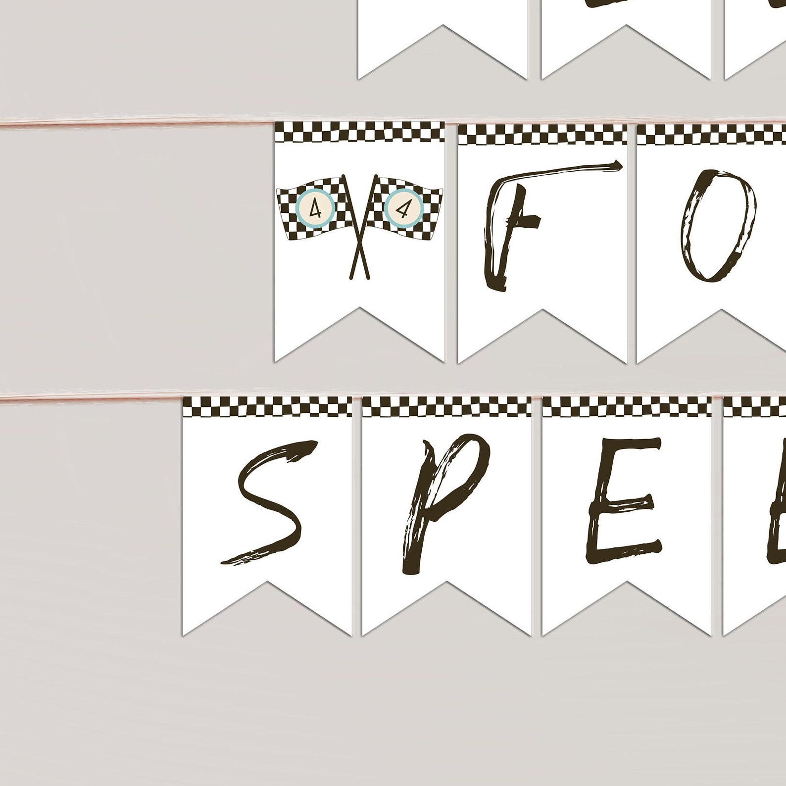 Need FOUR Speed Banner Template Editable Race Car 4th - Etsy