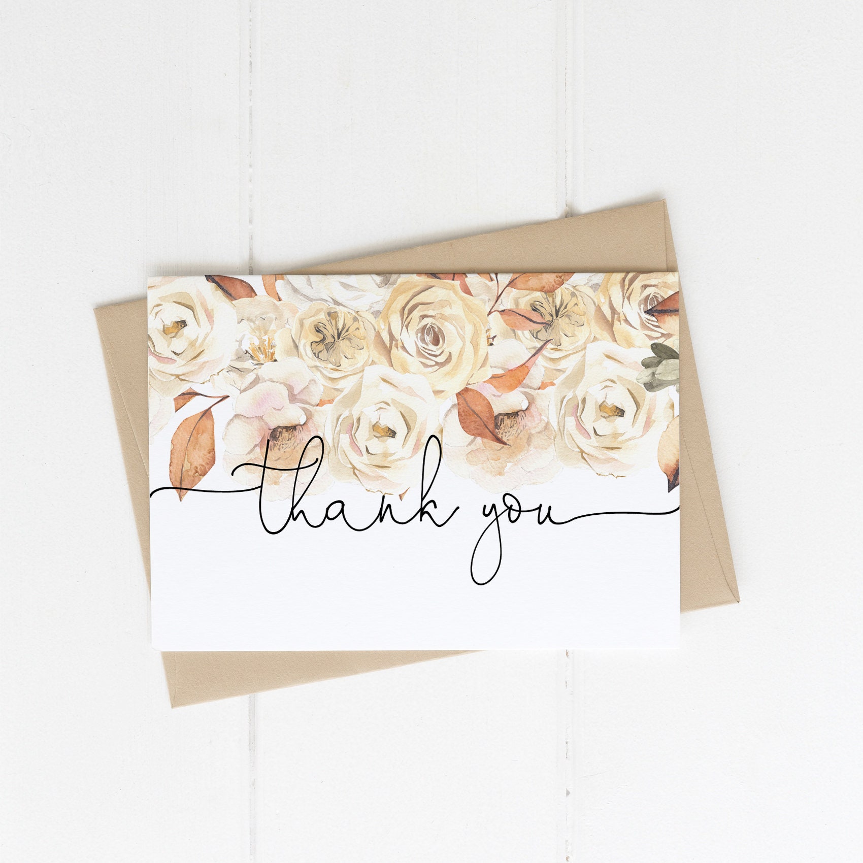 Fall Thank You Card Printable File Fall Foliage Baby Shower - Etsy