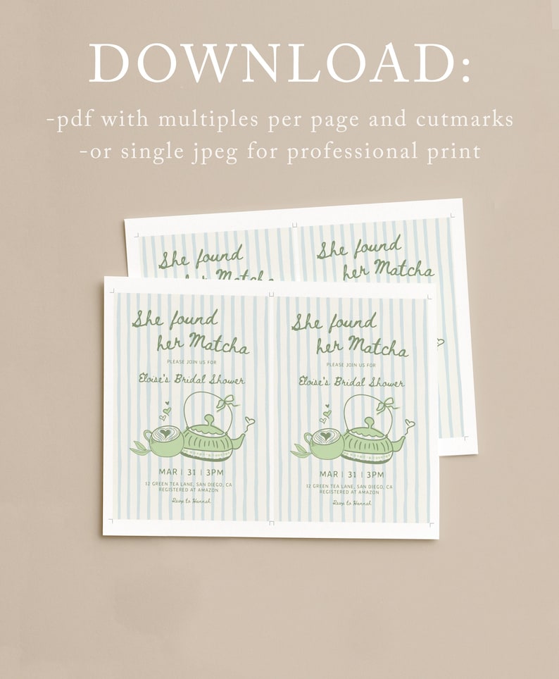Baby is Brewing Matcha Shower Invitation Template - Editable Green Tea ...