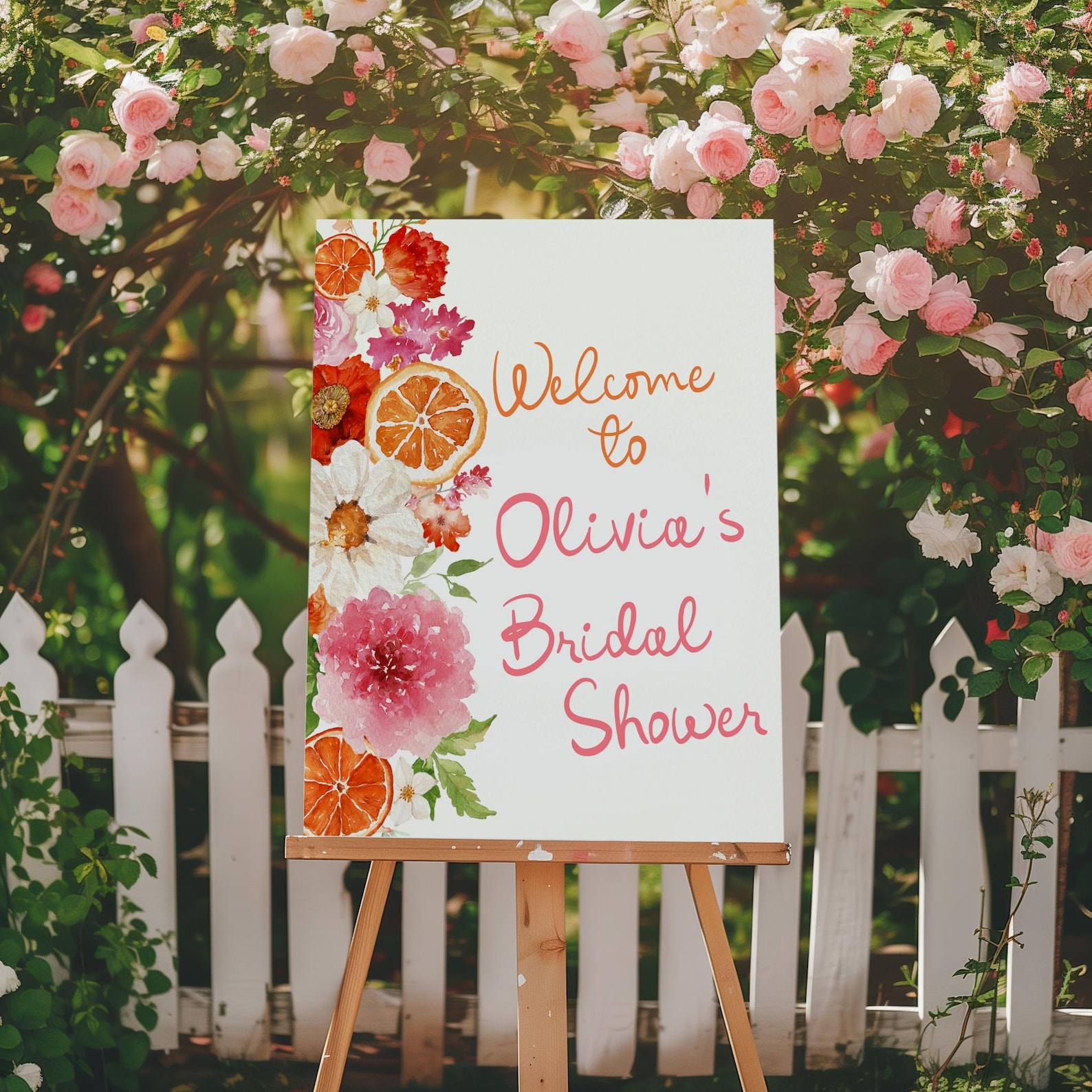 Citrus Welcome Sign Template | Editable Orange Bridal Shower Printable ...