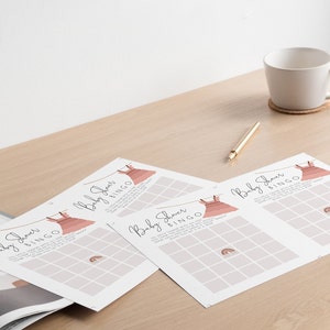 Bingo Baby Shower Printable Game Template | Pink Clothesline Girl Baby ...