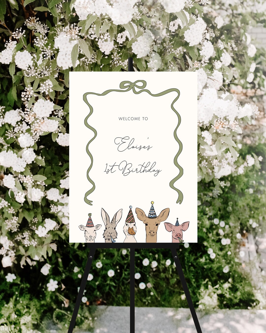Farm Animal Welcome Sign Template - Editable Party Animals Birthday ...