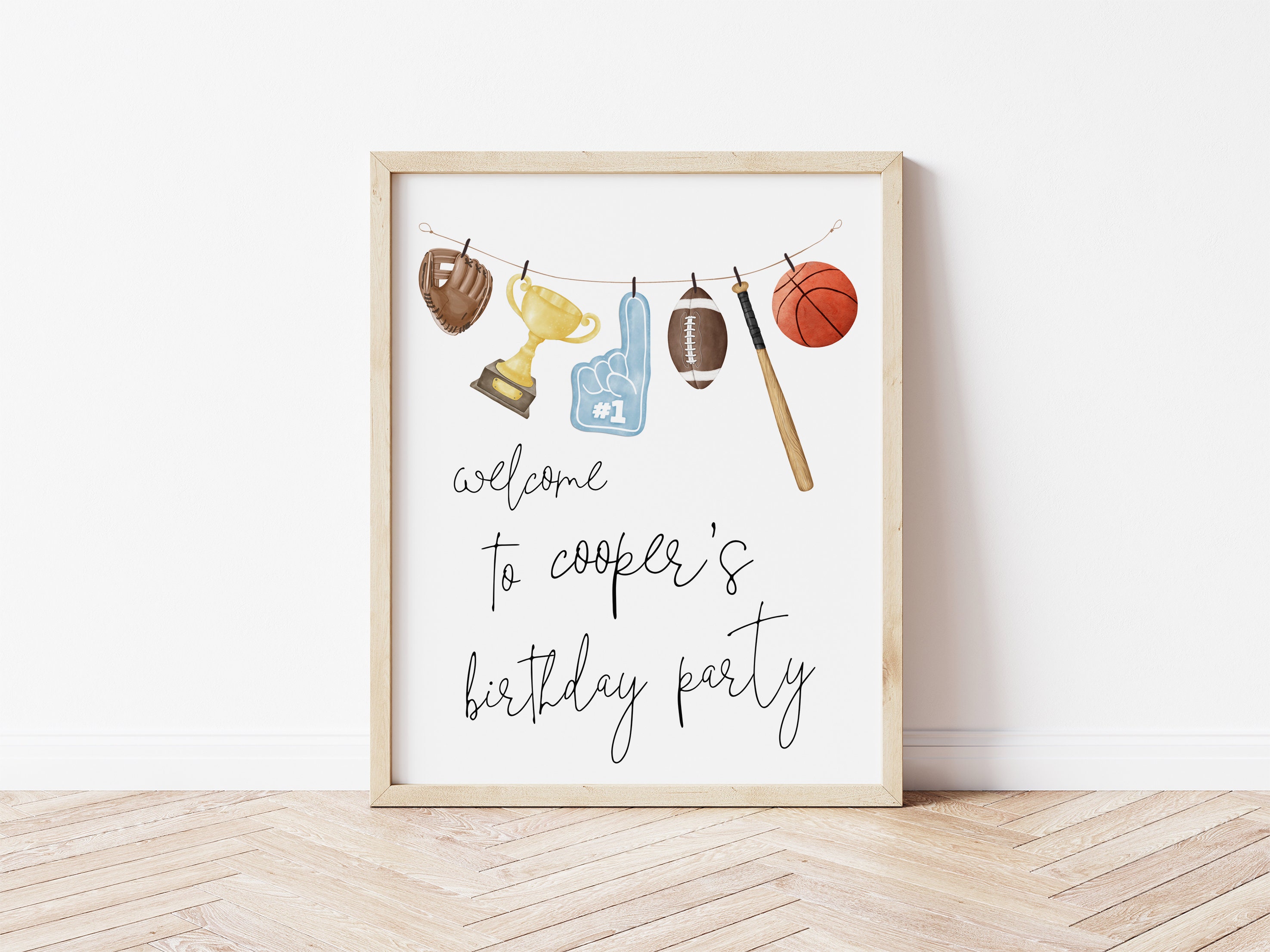 Sports Welcome Sign Template Rookie Year First Birthday - Etsy