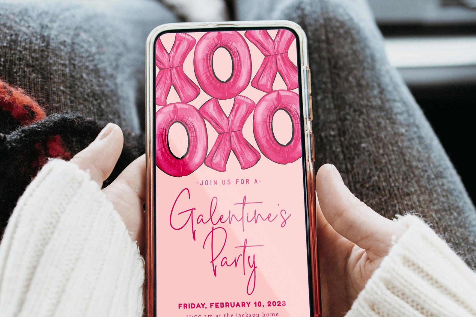 Editable Valentine's Party Text Invitation Template | Galentine's Party ...
