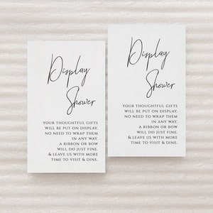 Display Shower Insert | Editable Black and White Unwrapped Gifts ...