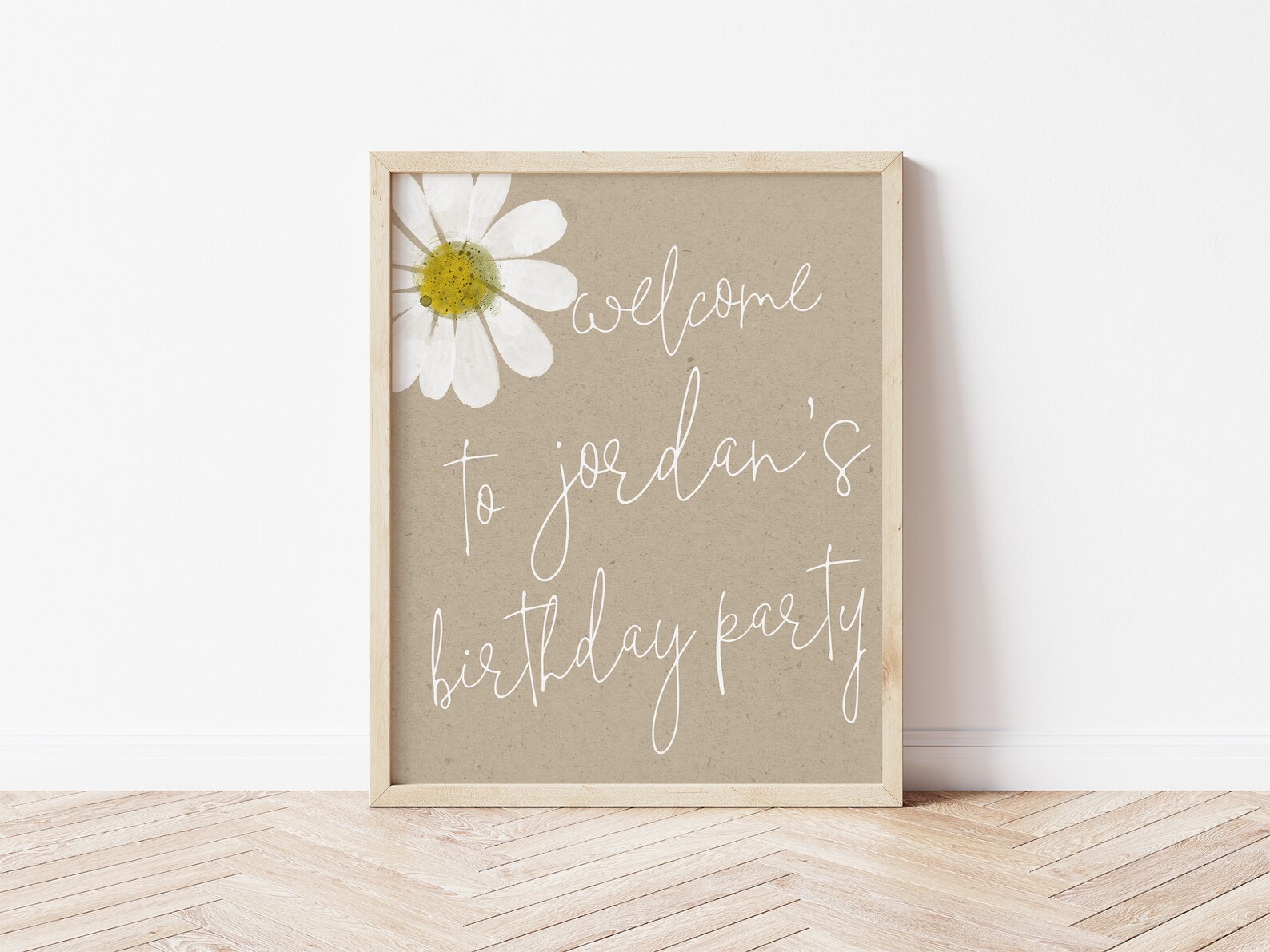 Daisy Welcome Sign Template Kraft Daisy Birthday Party - Etsy