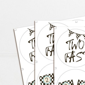 TWO Fast Cupcake Topper Template | Editable Race Car 2nd Birthday ...
