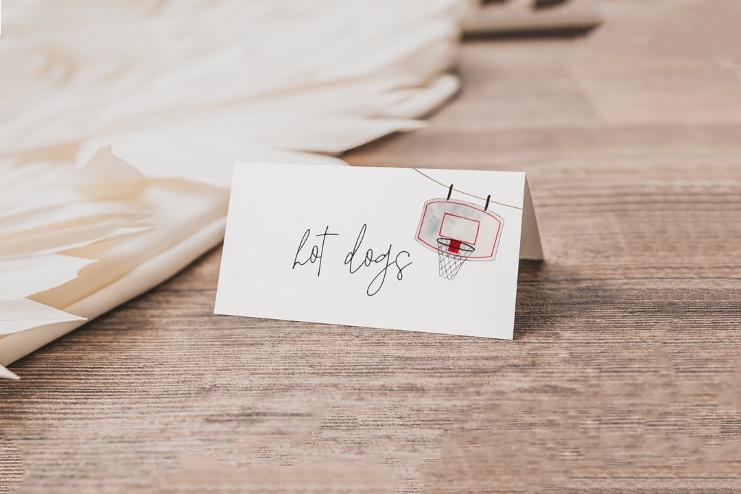 Editable Basketball Food Tent Template | Rookie Year Birthday Place ...