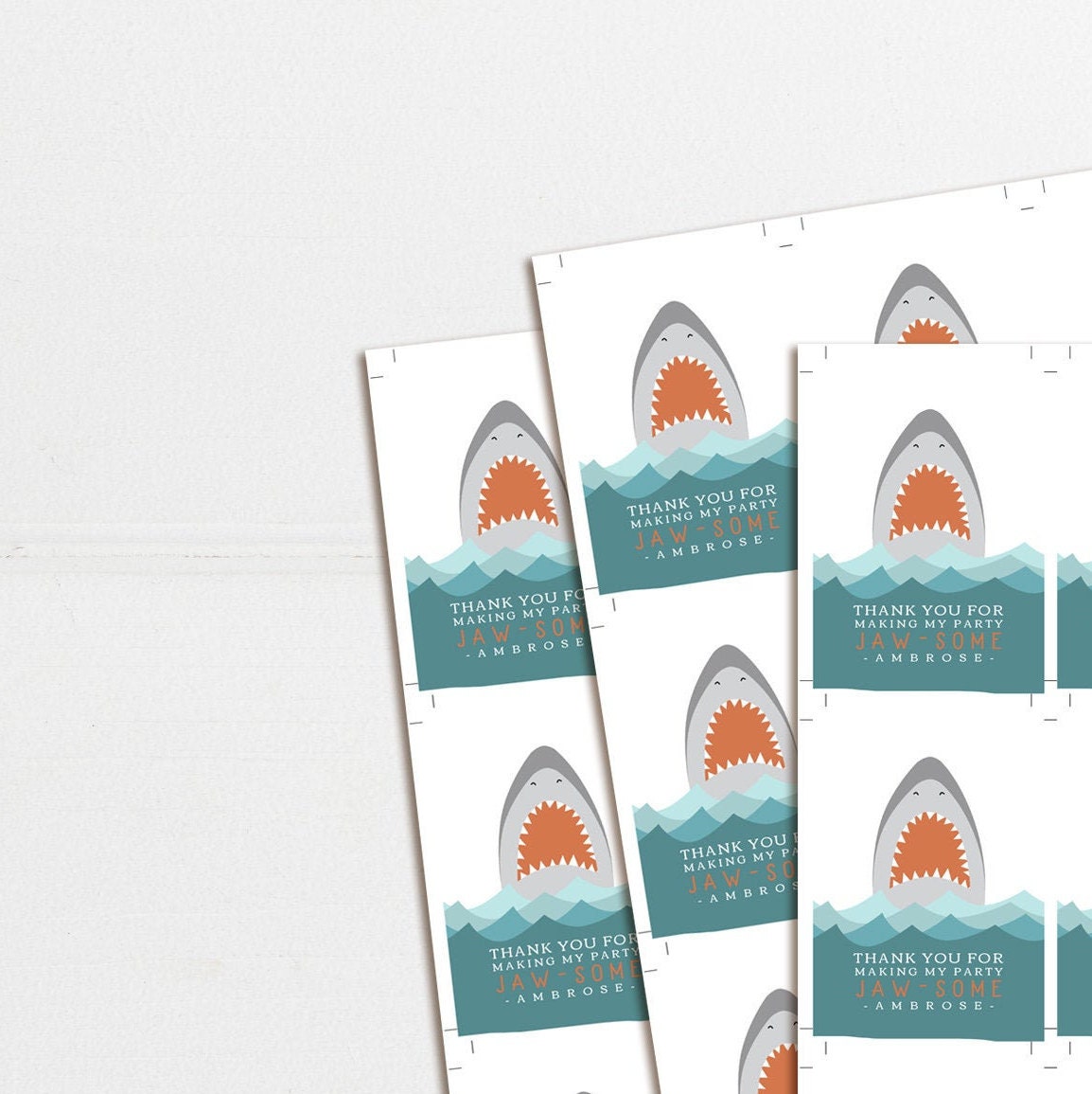 Shark Thank You Favor Tag Template Thanks for Making My - Etsy