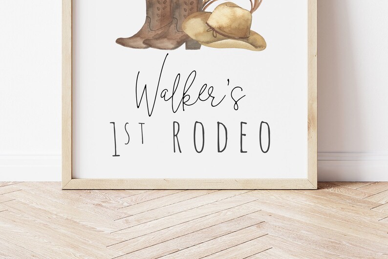 1st Rodeo Birthday Welcome Sign Template Cowboy First | Etsy
