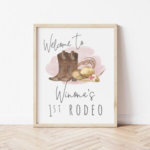 1st Rodeo Birthday Welcome Sign | Cowgirl First Birthday Party Welcome ...