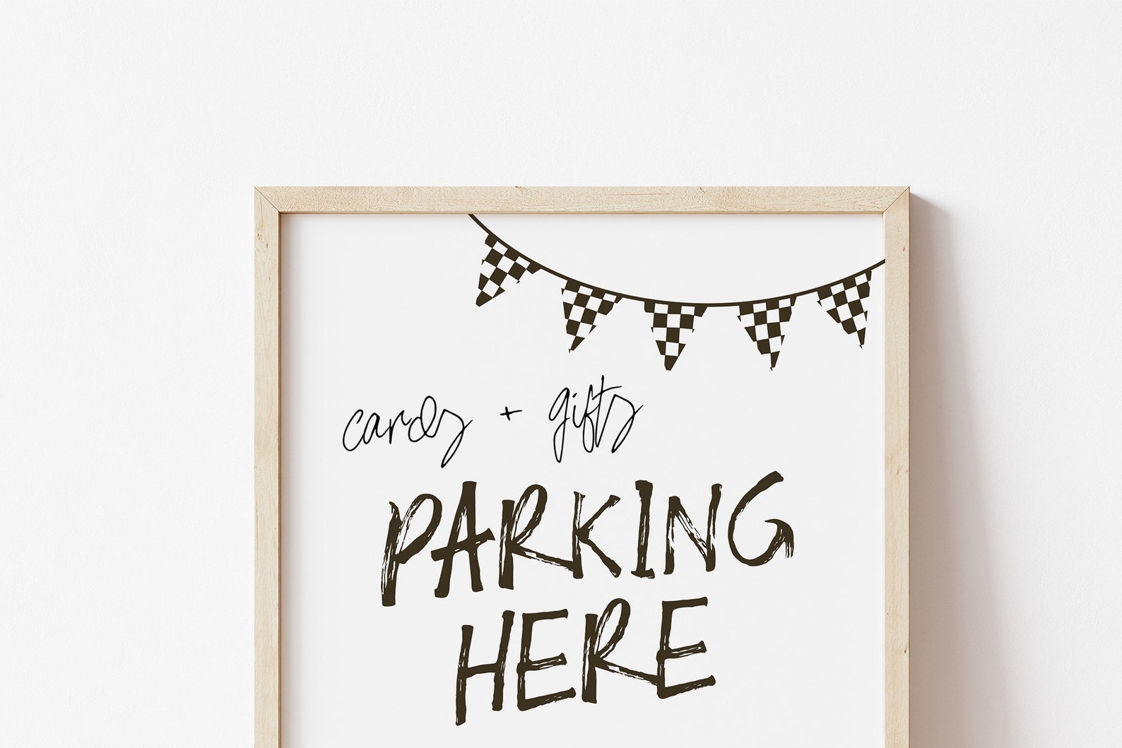 Race Car Cards Gifts Sign Template Editable Parking Here TWO Fast ...