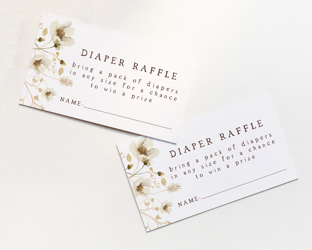 Wildflower Diaper Raffle Ticket Template | Baby in Bloom Baby Shower ...