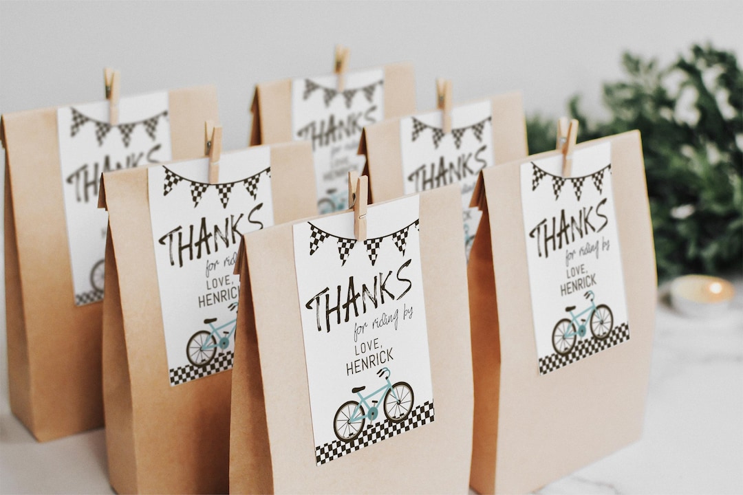 Bike Favor Tag Template | Thanks for Riding by Birthday Printable Tag ...