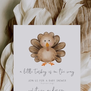 A Little Turkey Baby Shower Invitation Template Editable Little Turkey ...
