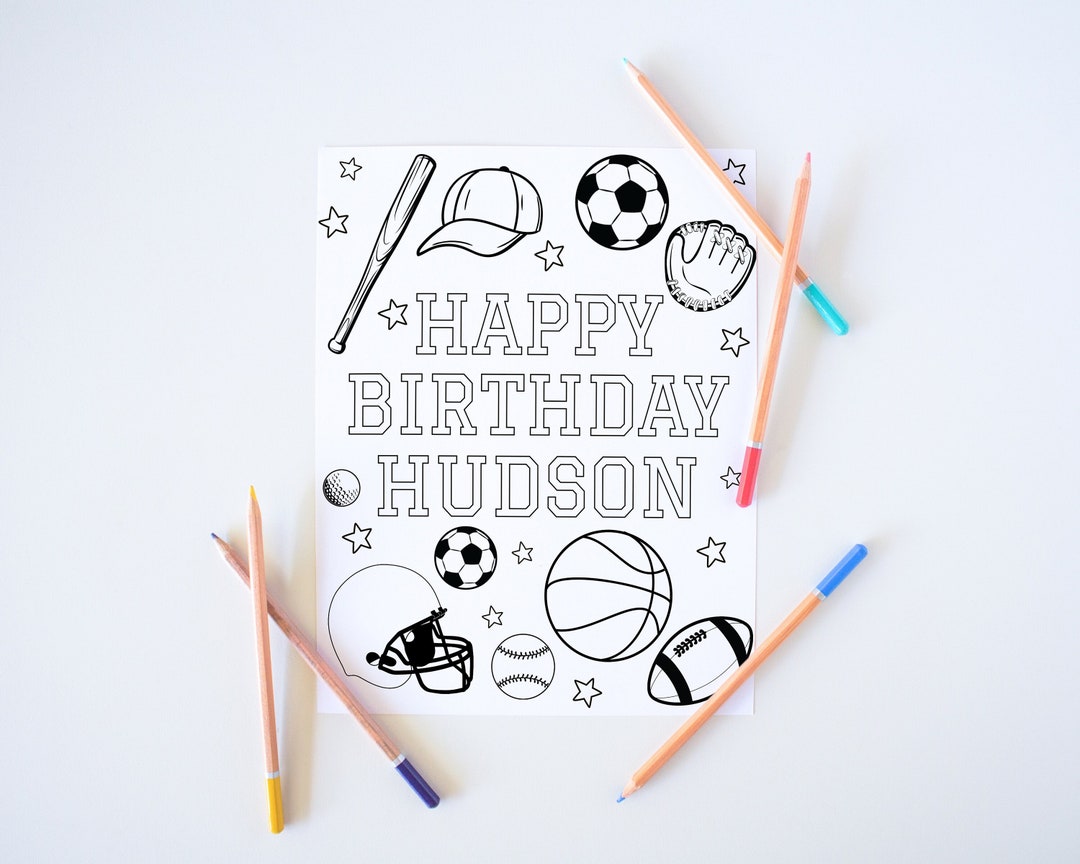 Sports Coloring Sheet Template Editable Born TWO Ball Printable ...