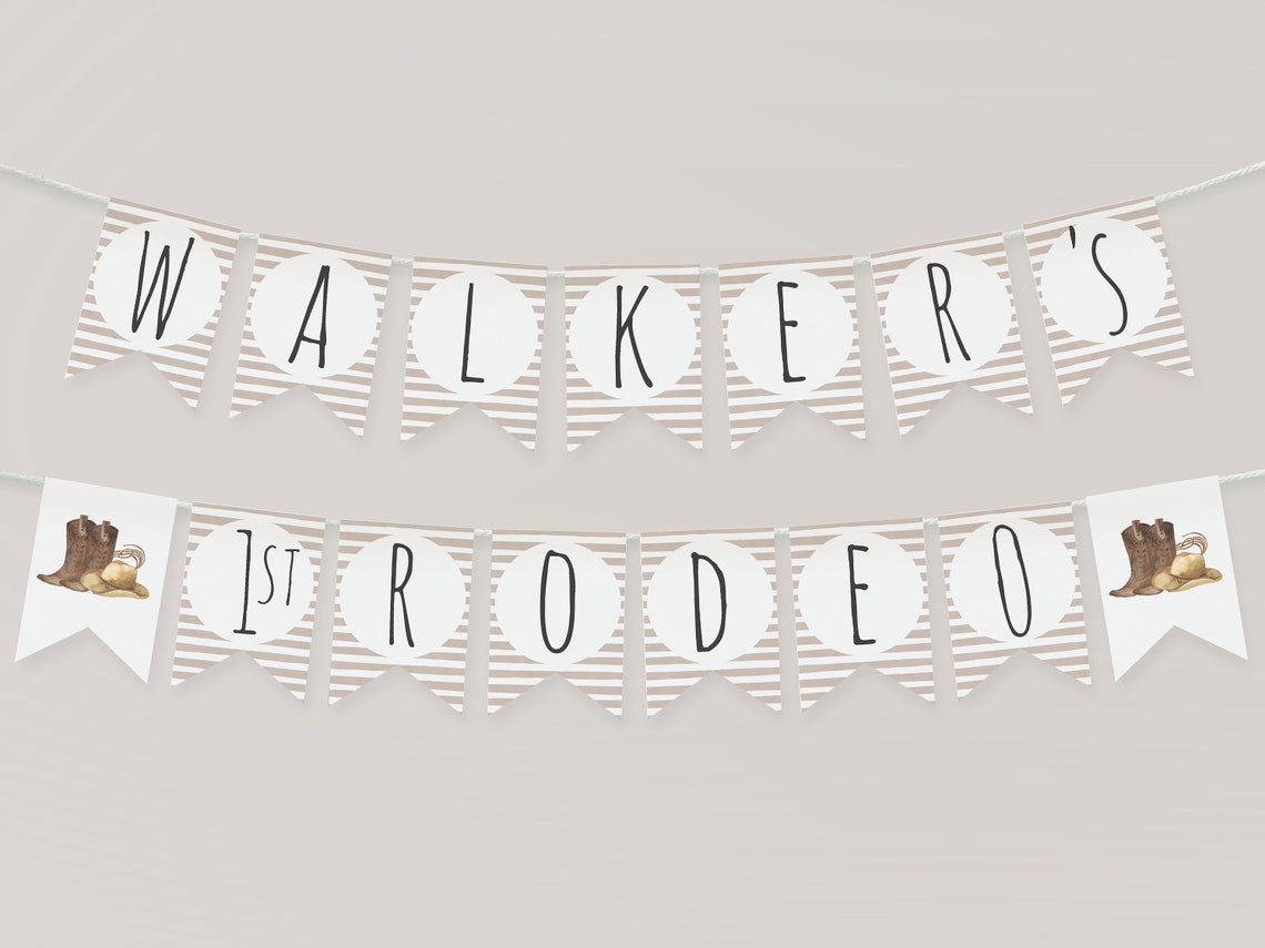 1st Rodeo Birthday Banner Cowboy 1st Birthday Printable - Etsy