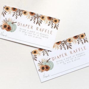 Pumpkin Diaper Raffle Ticket Template Editable Little - Etsy