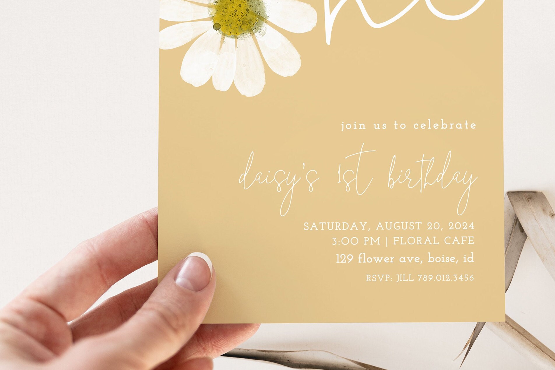 Editable Daisy 1st Birthday Invitation ONE Daisy Girl 1st - Etsy