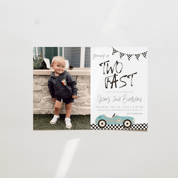 Two Fast Birthday Invitation - Etsy