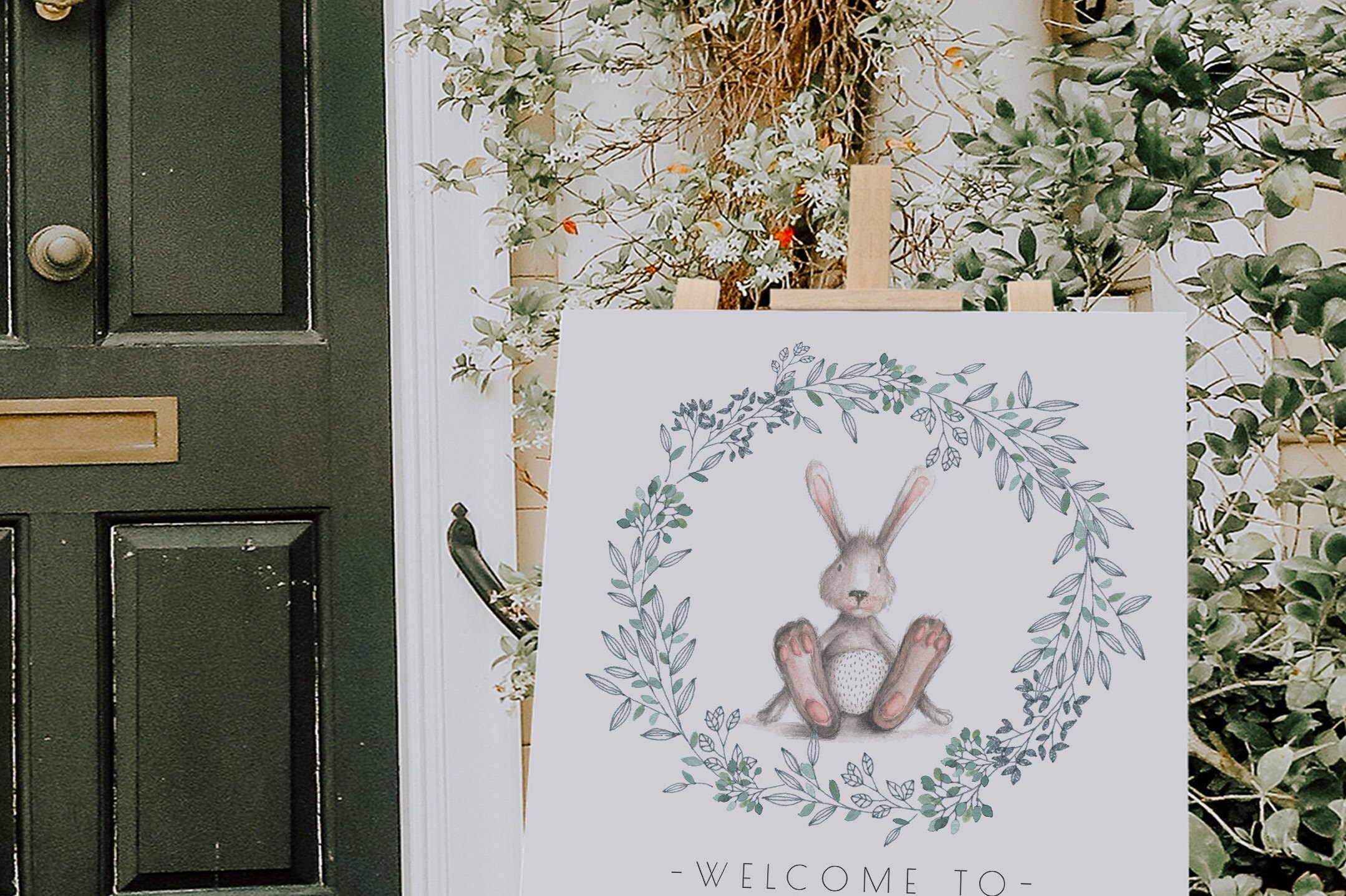 Bunny Baby Shower Welcome Sign Template Editable Some Bunny - Etsy