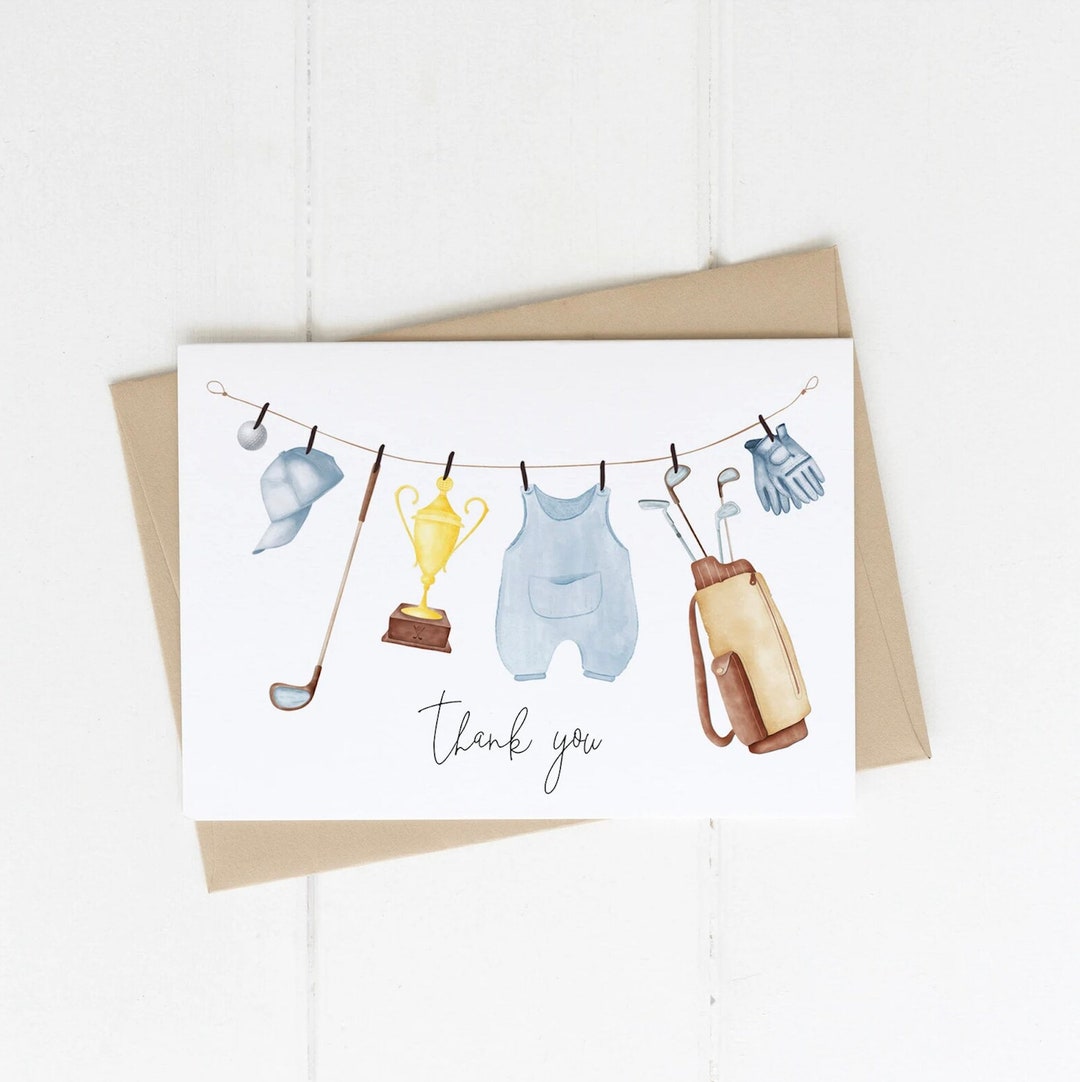 Golf Thank You Card Template | Editable Hole in ONE 1st Birthday Thank ...