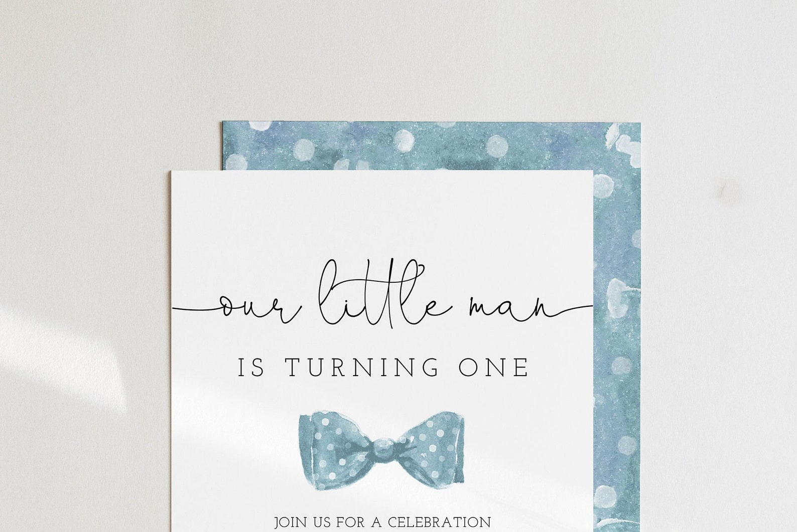 Little Man 1st Birthday Party Invitation Editable Template | Blue ...