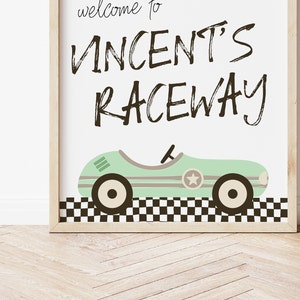 Race Car Welcome Sign Template | Editable TWO Fast Birthday Party ...