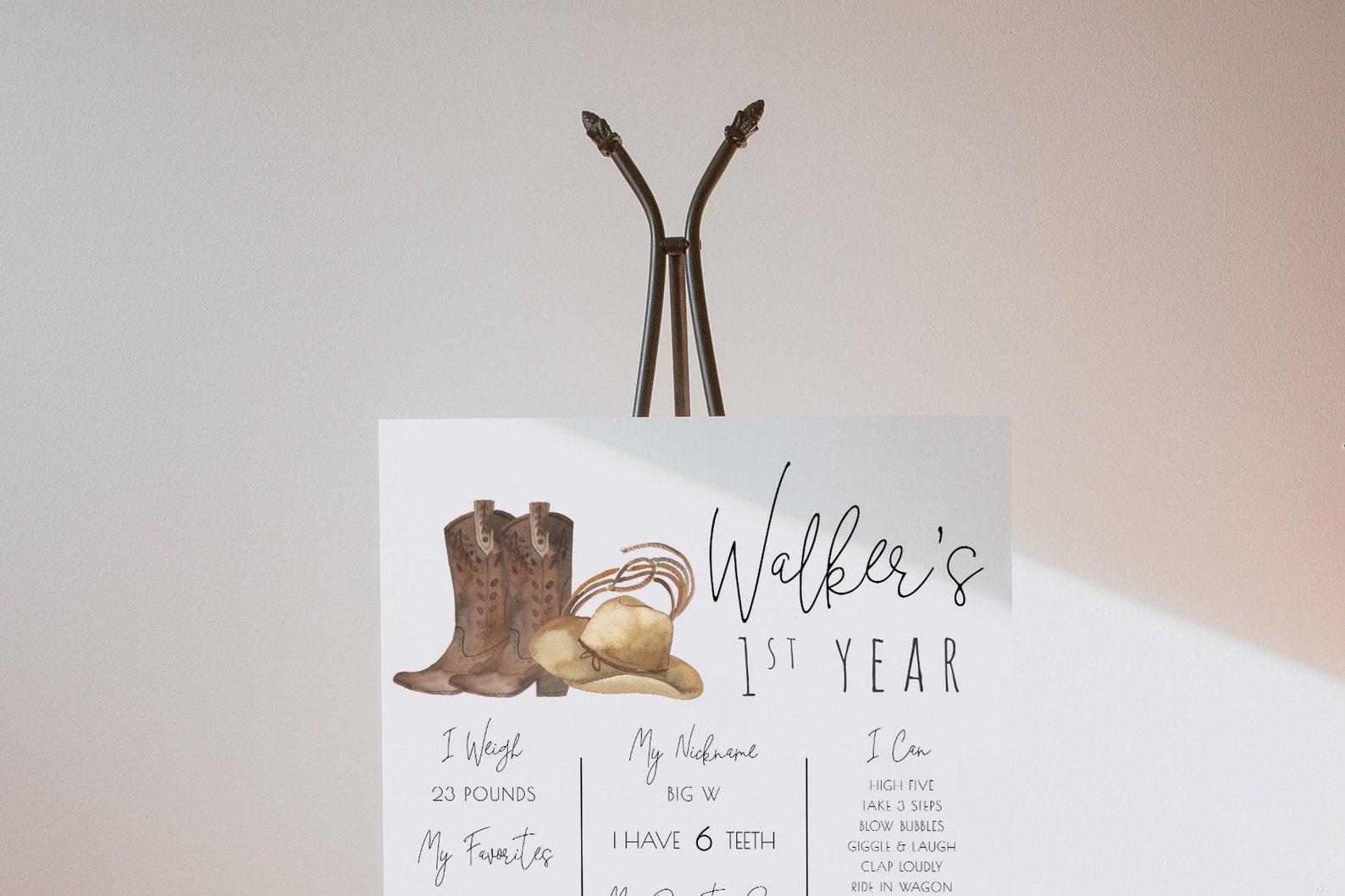 1st Rodeo Milestone Board Cowboy 1st Birthday Editable First - Etsy