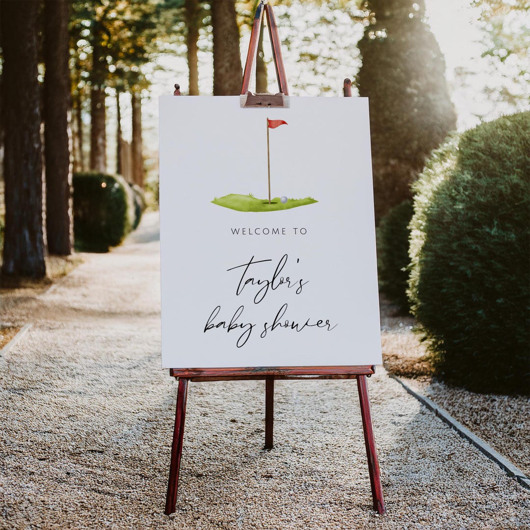 Editable Golf Welcome Sign Template | New to the Club Baby Shower ...
