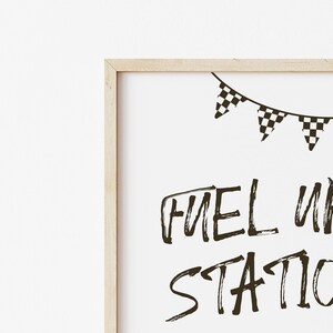 Editable Race Car Sign Template Fuel up Station Green TWO Fast Birthday ...