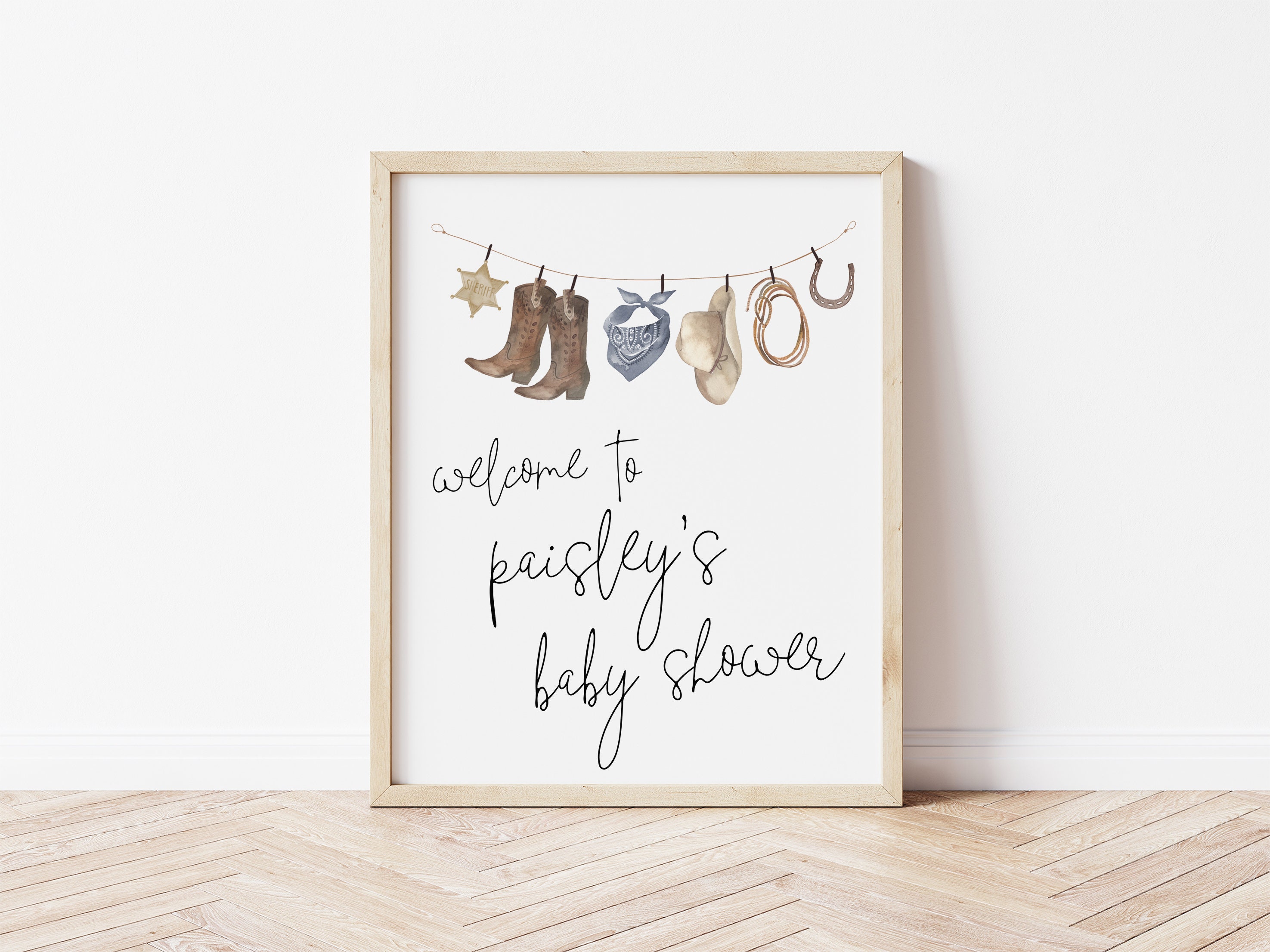 Cowboy Baby Shower Welcome Sign | Western Wild West Boy Baby Sprinkle ...