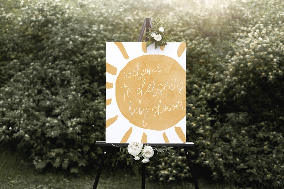 Sunshine Baby Shower Welcome Sign Template | Our Little Sunshine ...