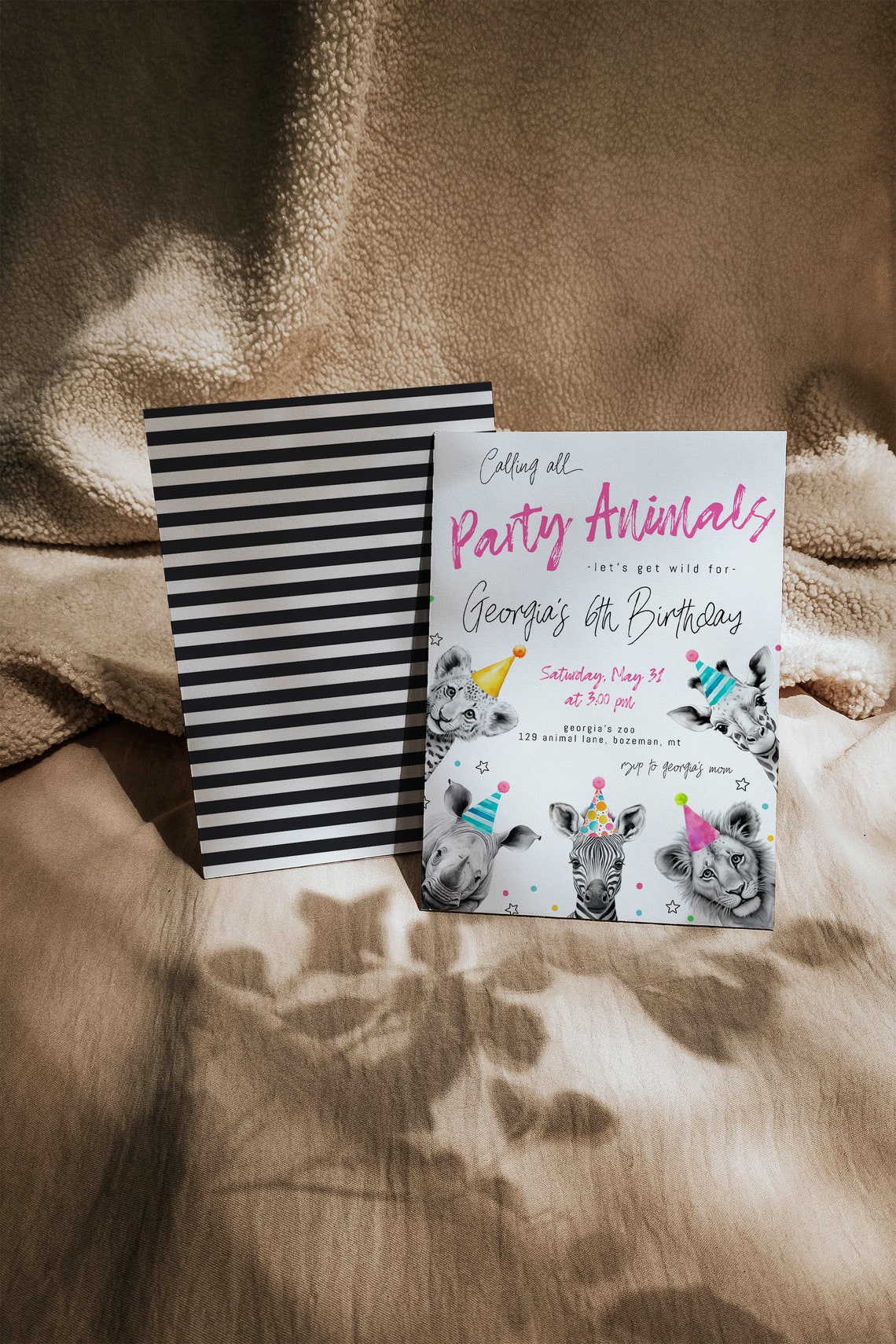 Editable Party Animals Birthday Invitation Template - Calling All Party ...
