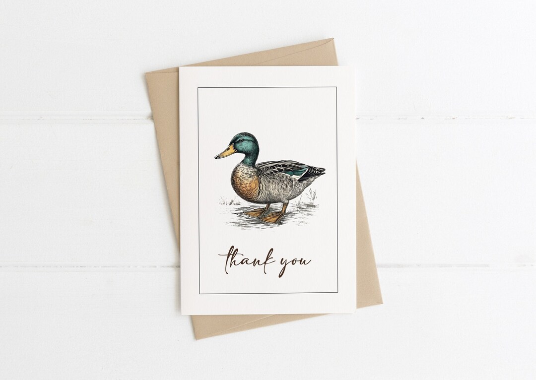 Editable Duck Thank You Card Template | One Lucky Duck 1st Birthday ...