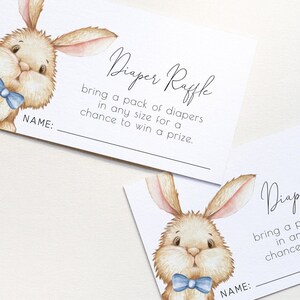 Bunny Diaper Raffle Ticket Template Boy Some Bunny Baby Sprinkle ...