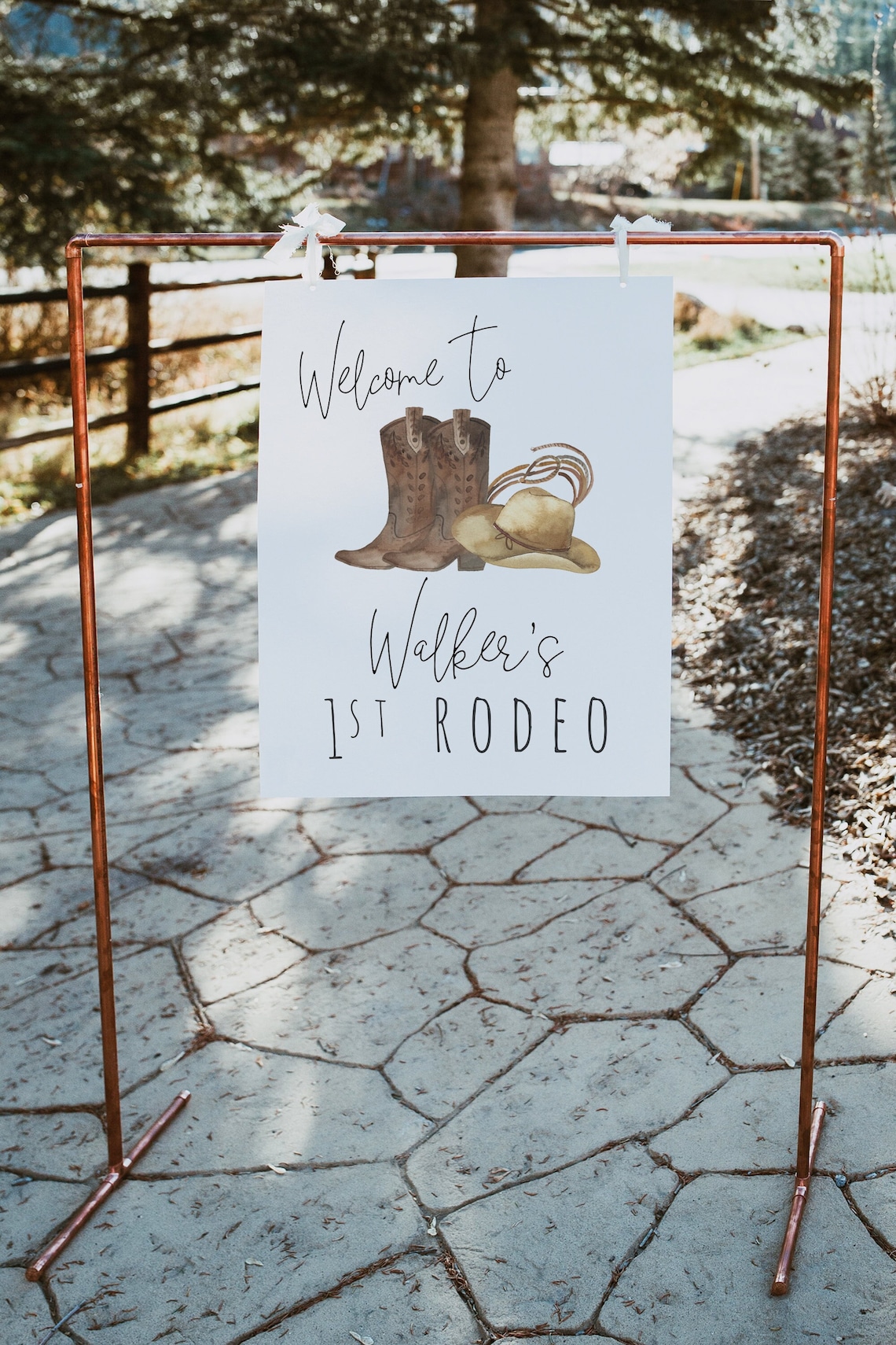 1st Rodeo Birthday Welcome Sign Template Cowboy First - Etsy