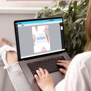 Ice Cream Welcome Sign Template | Editable Here's the Scoop Party ...