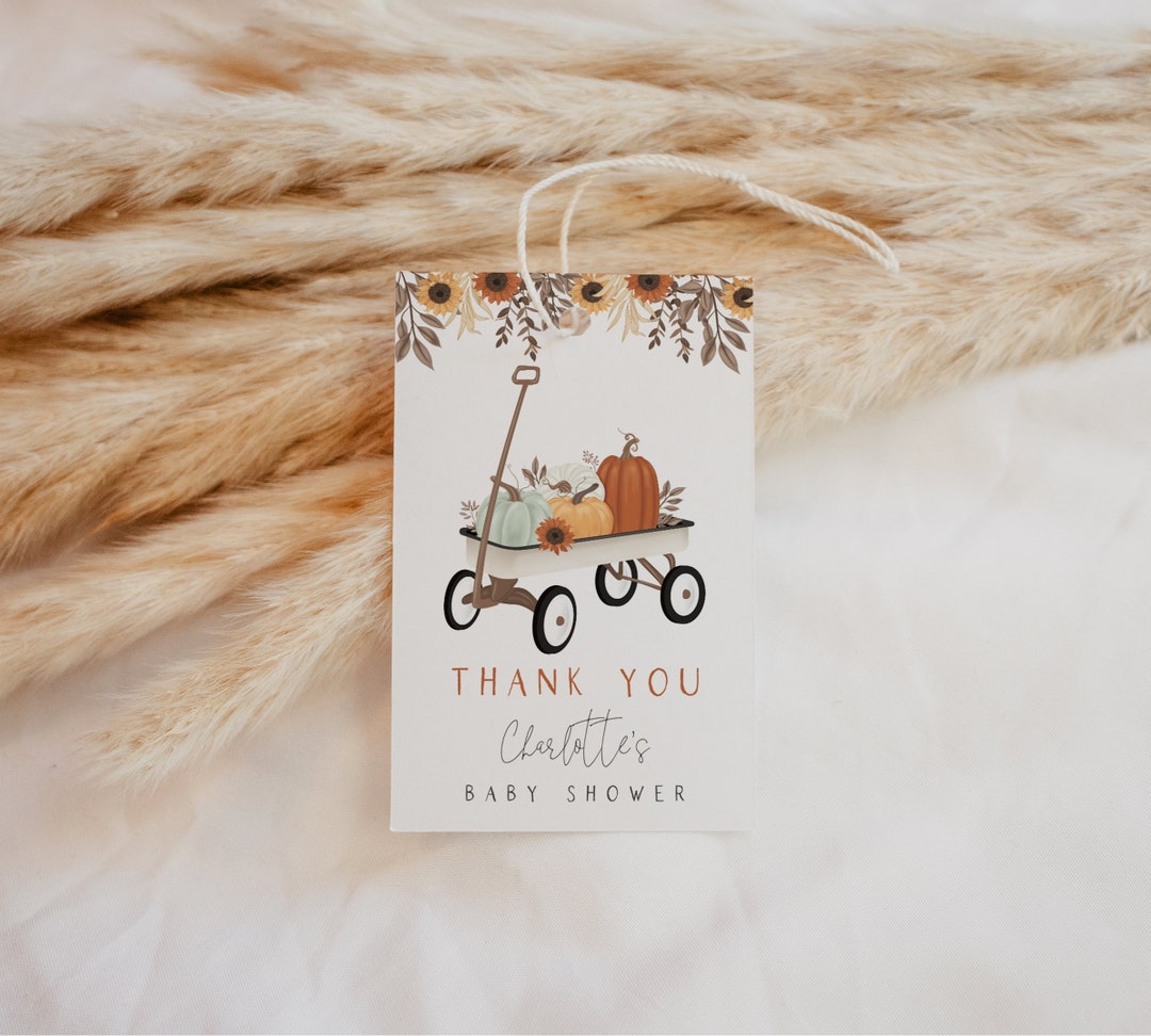 Editable Pumpkin Thank You Favor Tag Little Pumpkin Baby - Etsy