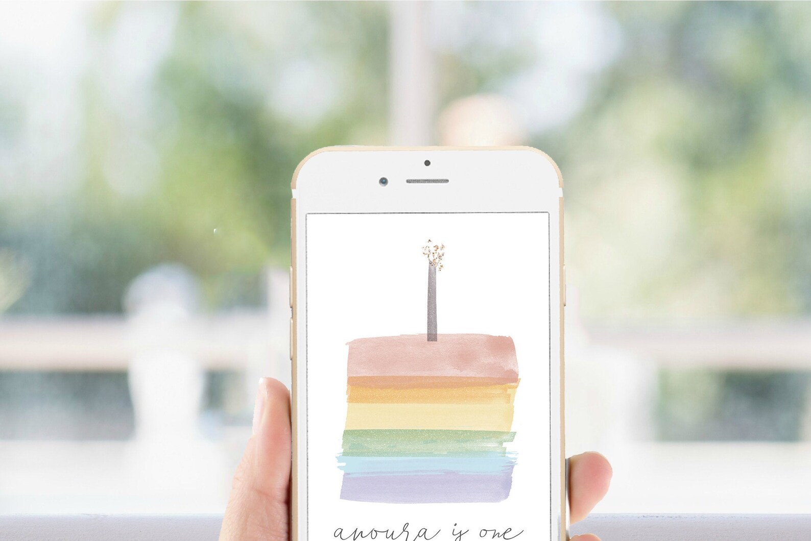 Rainbow 1st Birthday Text Invitation Template | Editable Pastel Rainbow ...