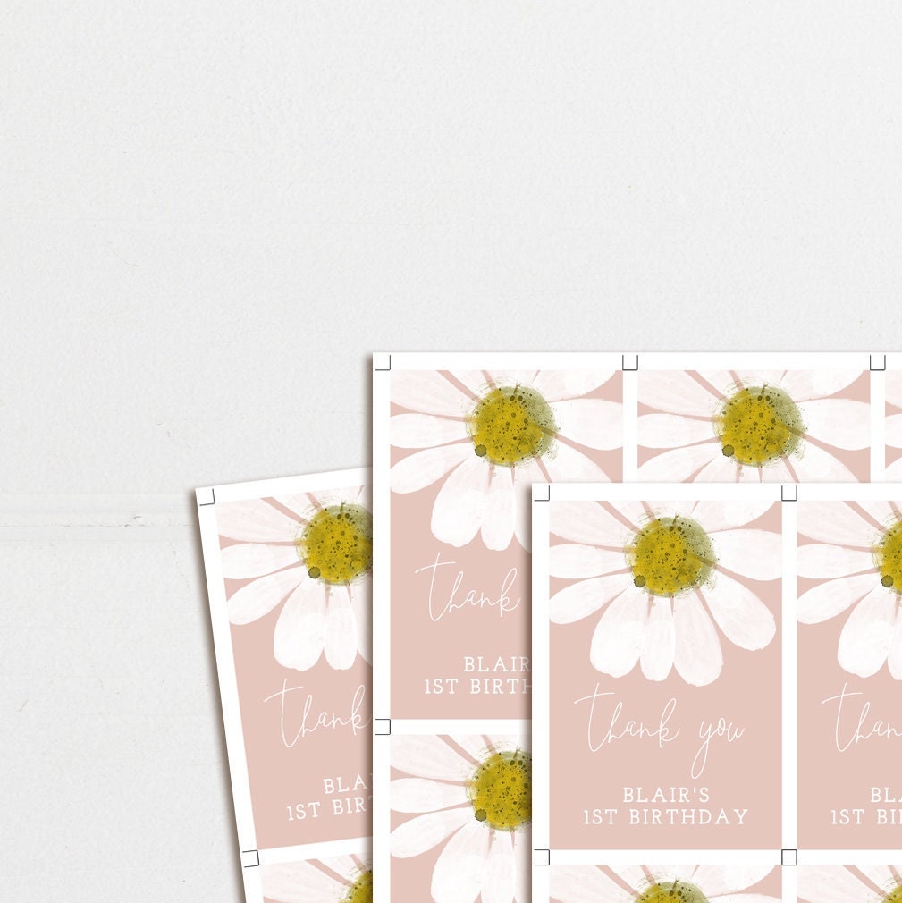 Daisy Favor Tag Template Daisy Thank You Birthday Party - Etsy