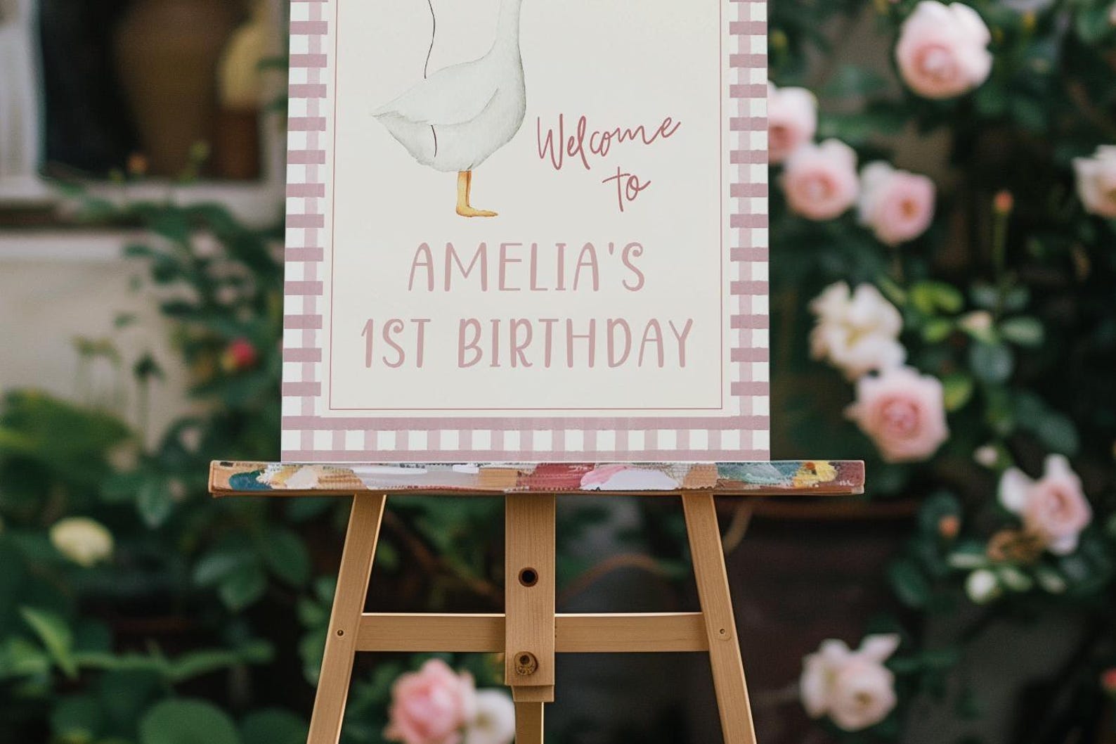 One Silly Goose Welcome Sign Template | Editable Girl Goose 1st ...