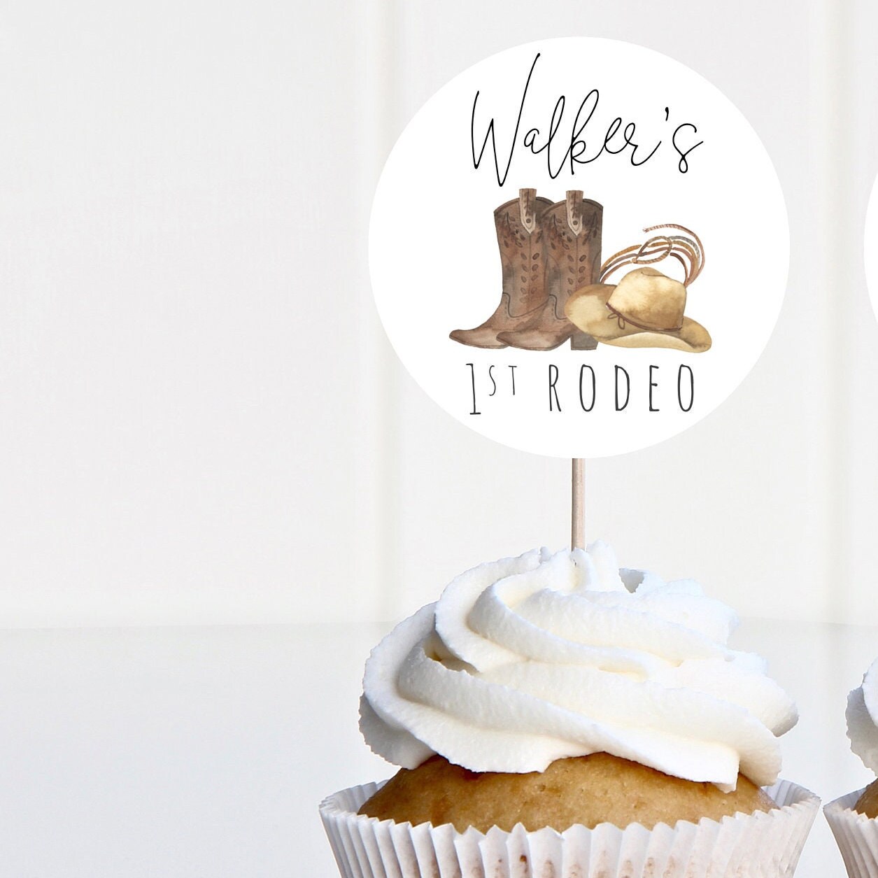 1st Rodeo Cupcake Topper Template Western Cowboy Cupcake - Etsy